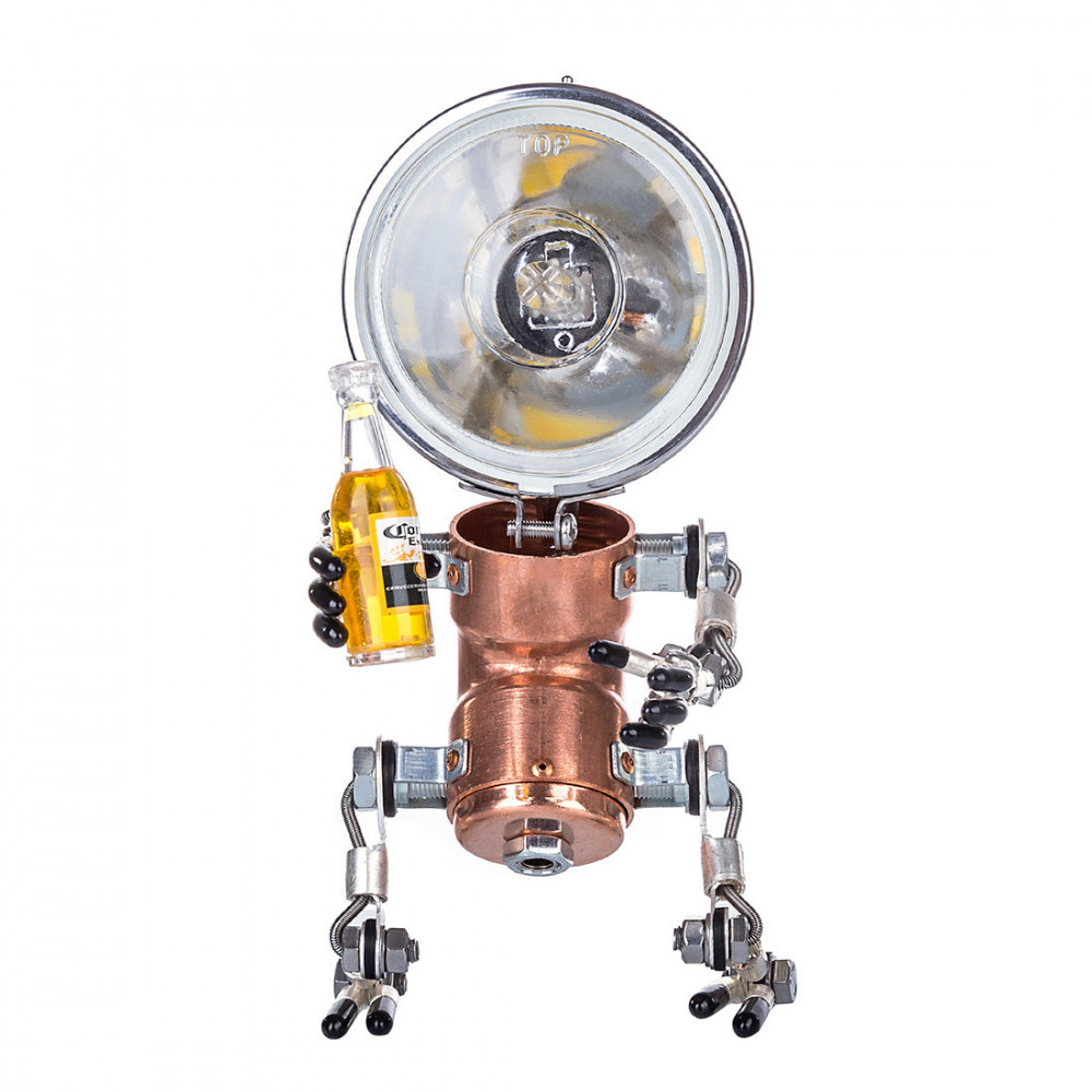 22cm 3d metal steampunk industrial style bowed head table lamp man ...