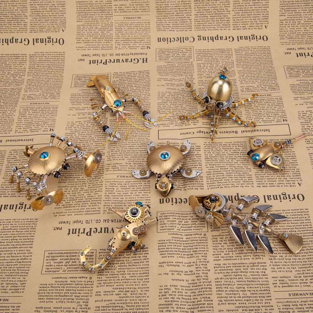 diy assembly steampunk devil ray fish 3d metal puzzle for kids 100+pcs ...