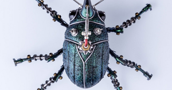 little green beetle steampunk insect metal bug model - little-green ...