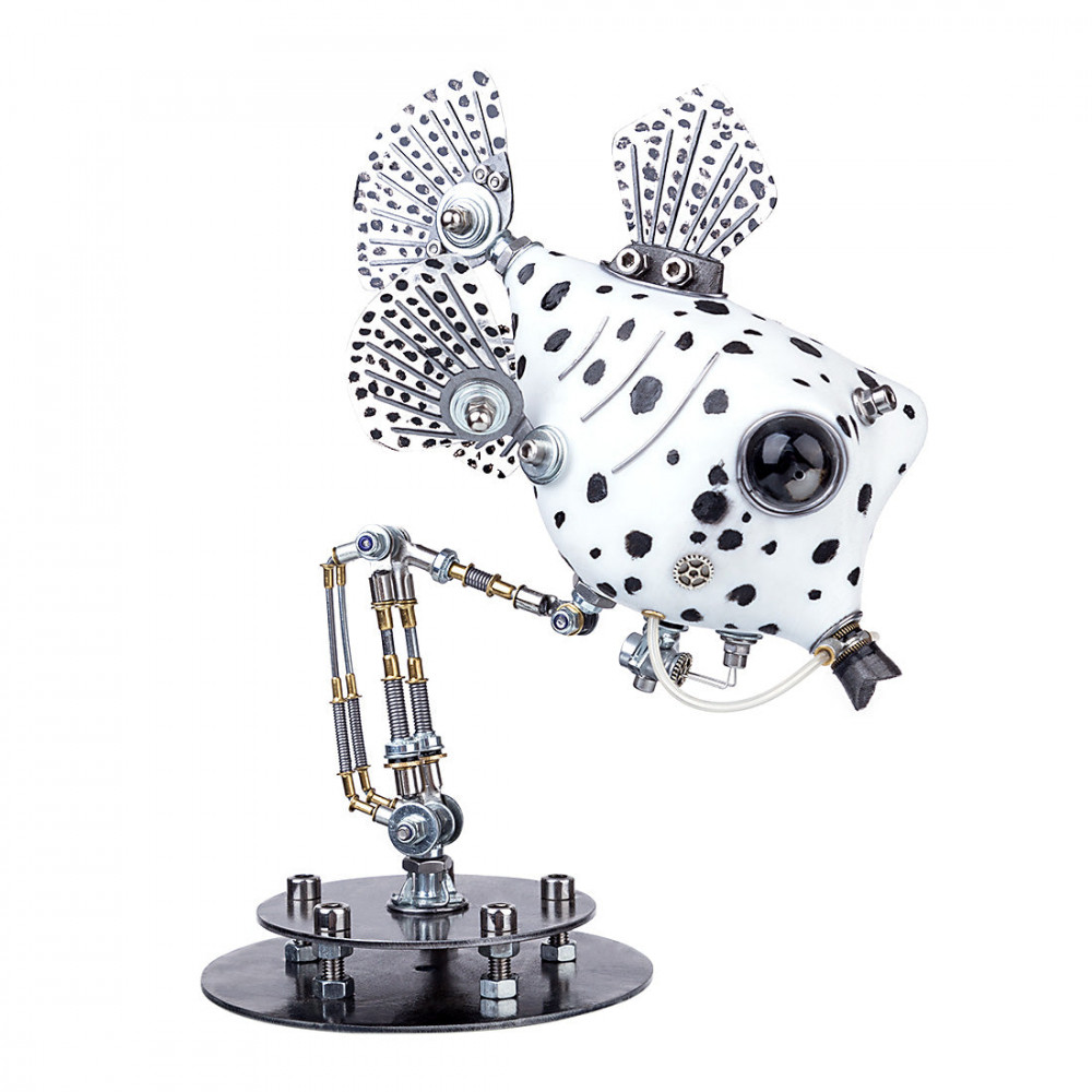 metal black & white cowfish model kits 3d handmade assembled steampunk ...