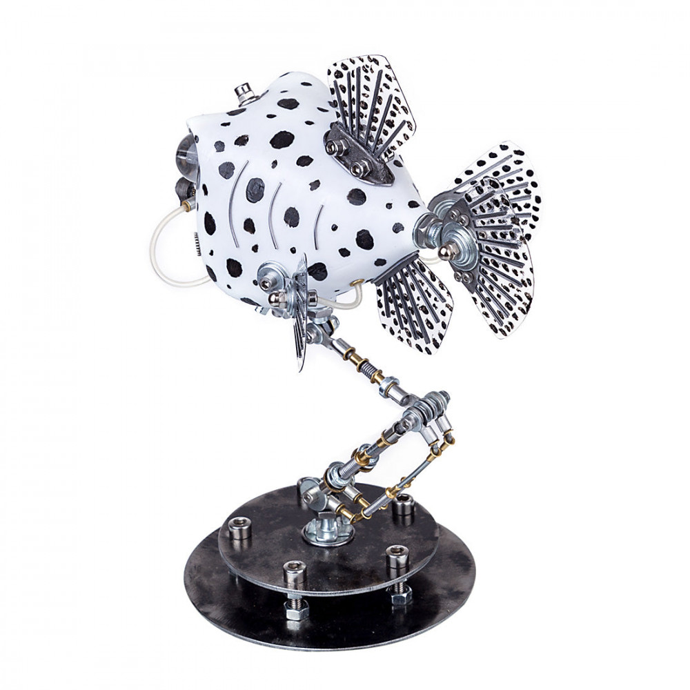 metal black & white cowfish model kits 3d handmade assembled steampunk ...
