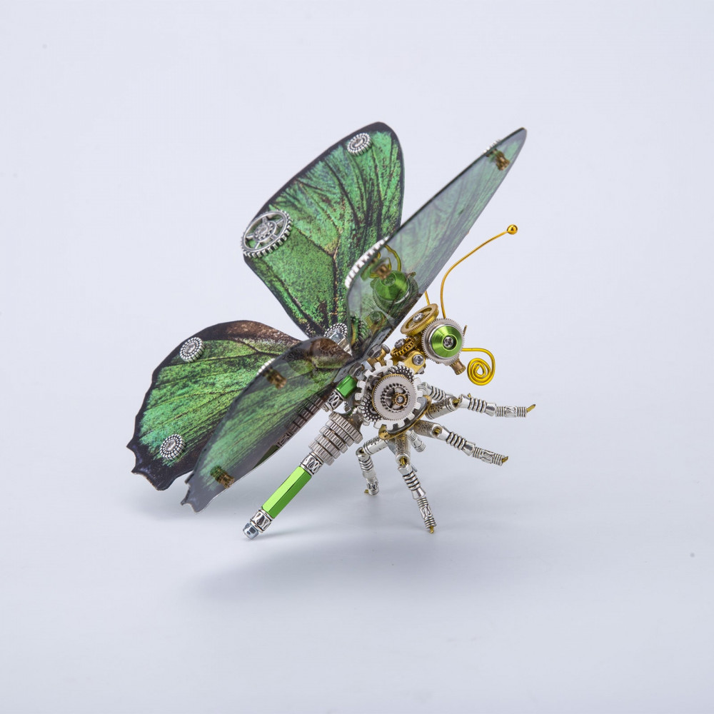 metallic green steampunk butterfly chrysozephyrus metal model kits ...