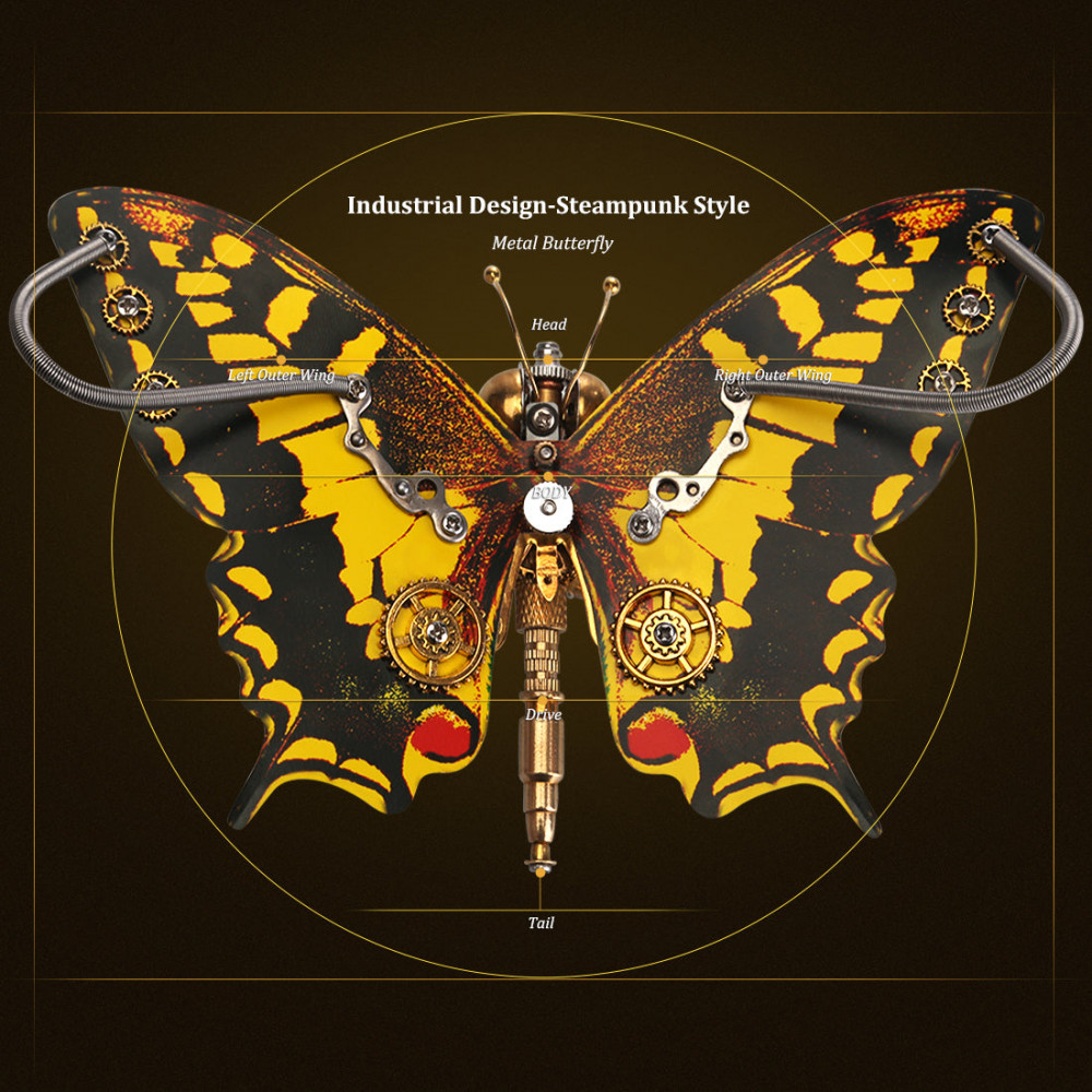 steampunk eastern tiger swallowtail butterfly diy kit papilio glaucus ...