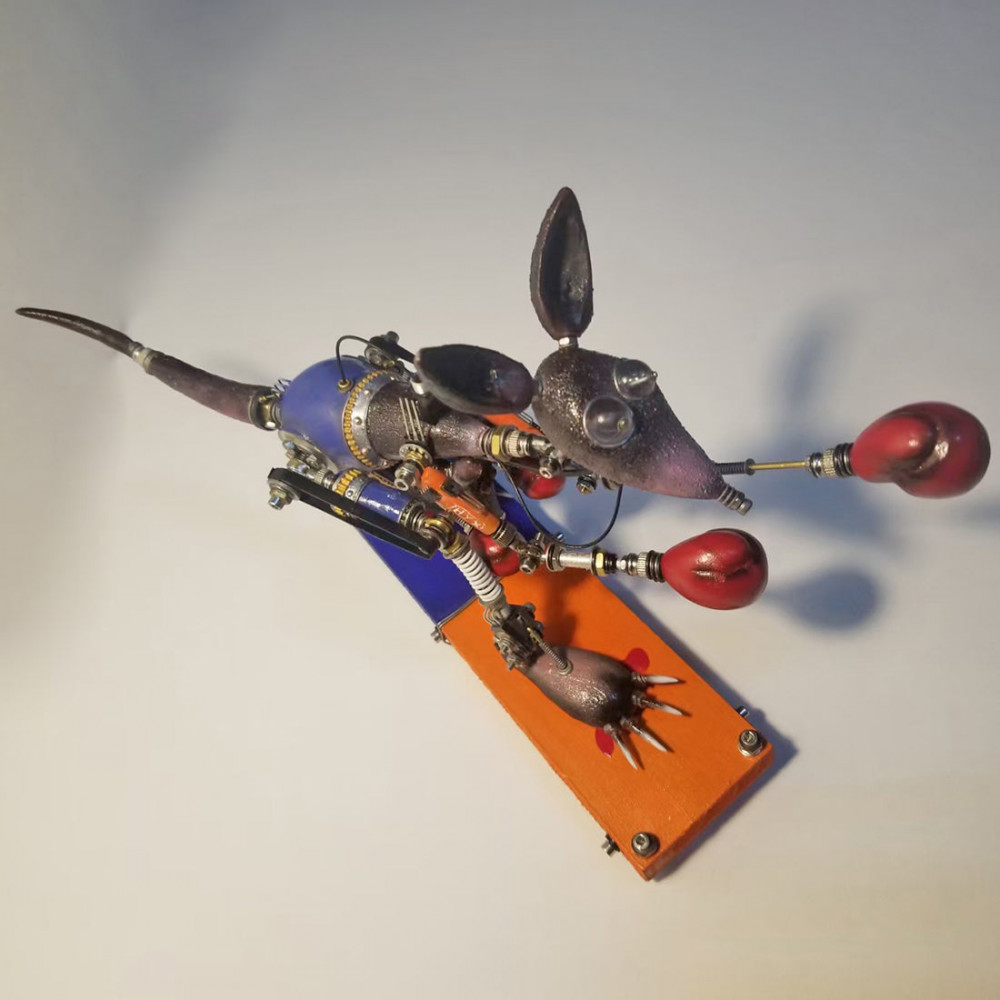 steampunk mechanical metal kangaroo boxer assembled model kits animal ...