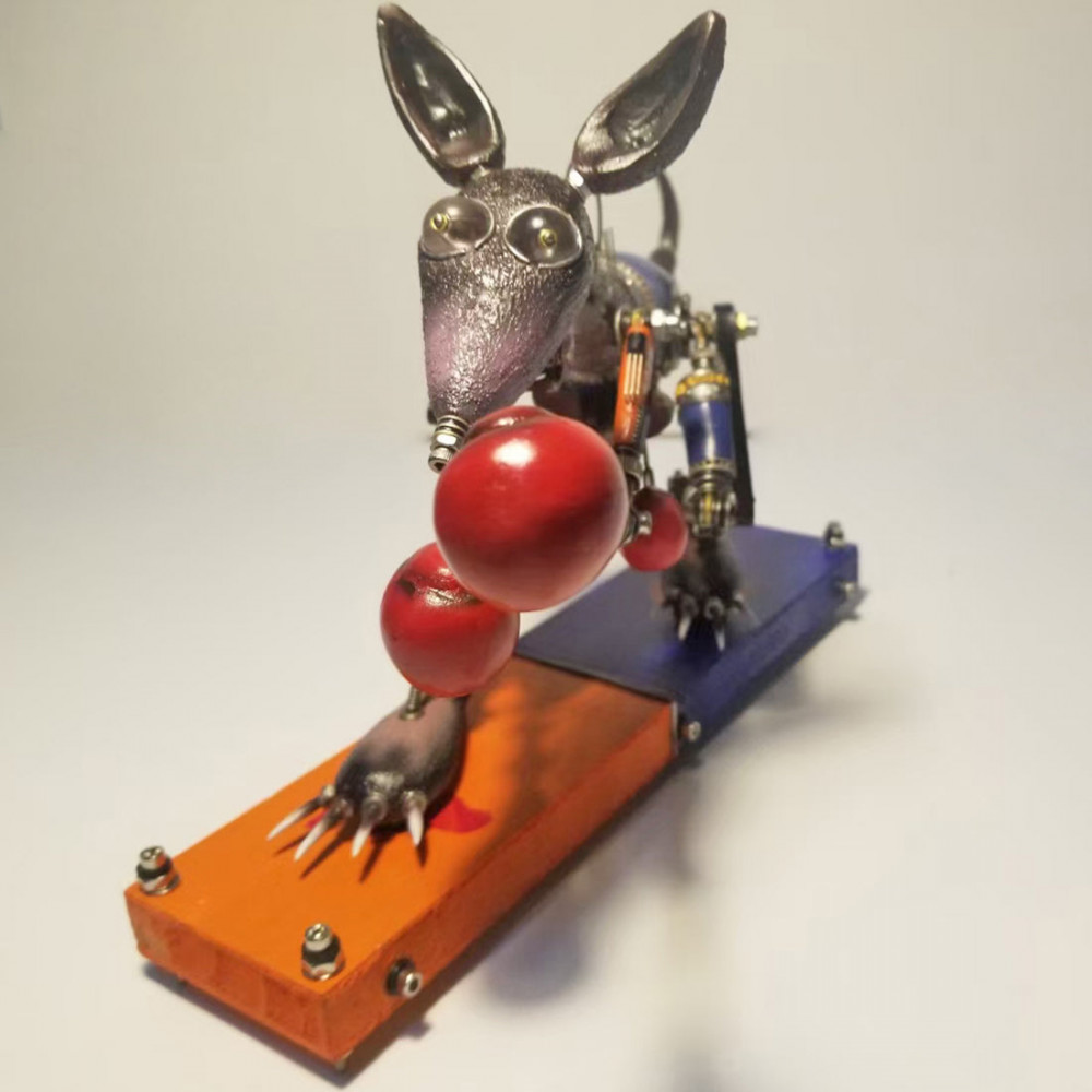 steampunk mechanical metal kangaroo boxer assembled model kits animal ...