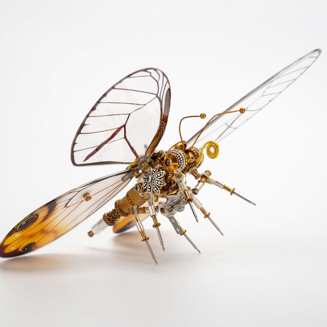 steampunk yellow-white butterfly 3d metal puzzle diy kits - steampunk ...